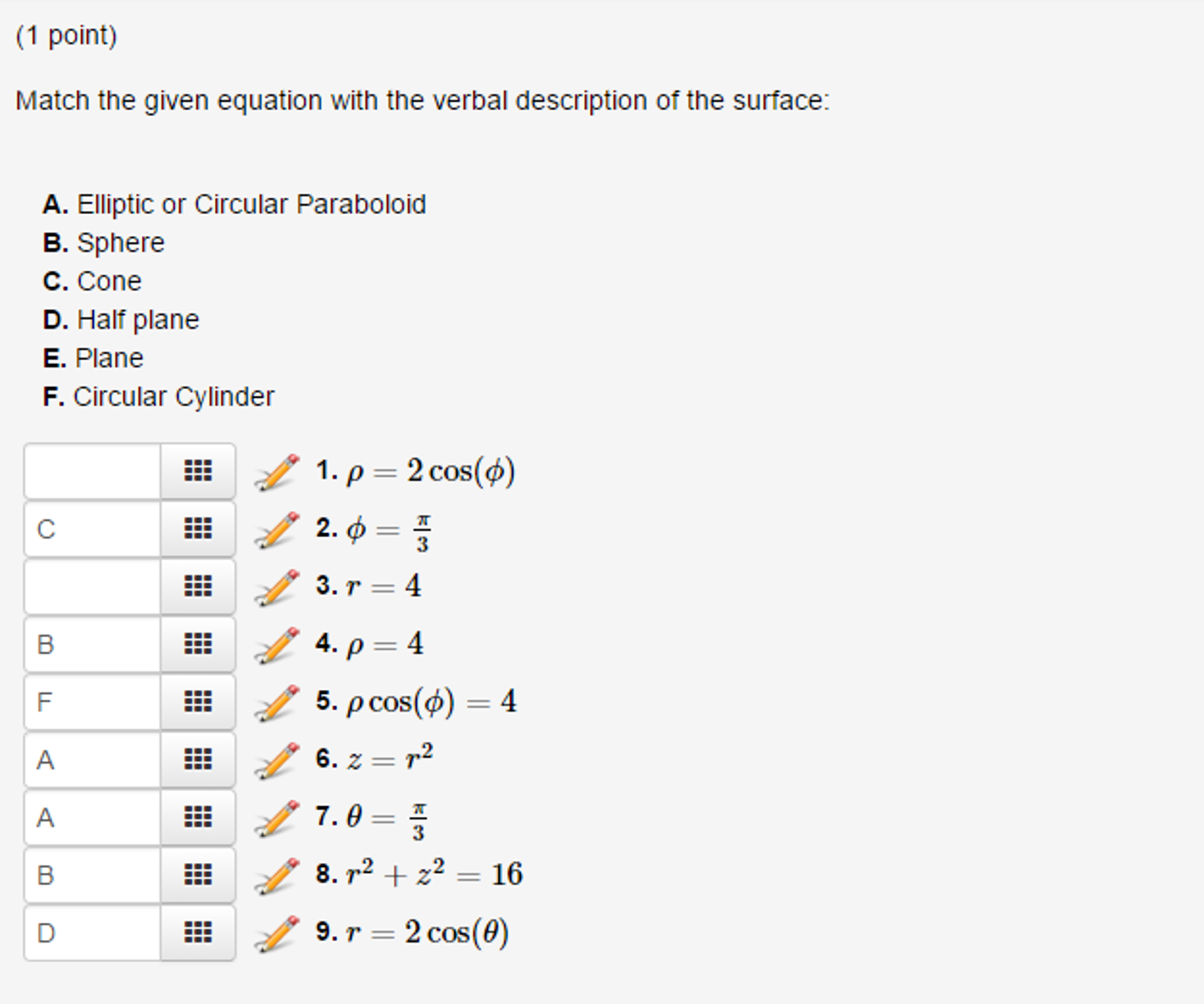 Solved Match the given equation with the verbal description | Chegg.com