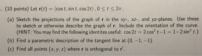 Solved Let r(t)= Sketch the | Chegg.com