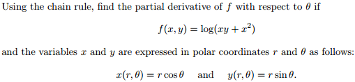 Solved Using the chain rule, find the partial derivative of | Chegg.com