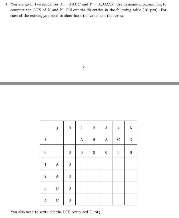 Solved You are given two sequences X = AABC and Y = ABACD. | Chegg.com