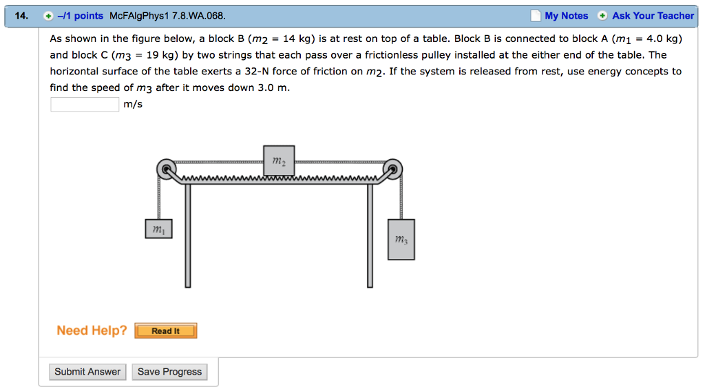 Solved As shown in the figure below, a block B (m_2 = 14 kg) | Chegg.com