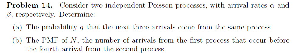 Solved Problem 14. Consider two independent Poisson | Chegg.com
