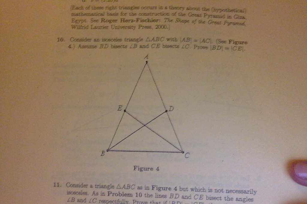 Solved Consider an isosceles triangle delta ABC with |AB| = | Chegg.com