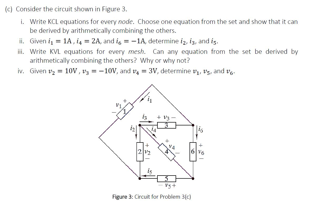 (c) Consider the circuit shown in Figure 3. i. Write | Chegg.com