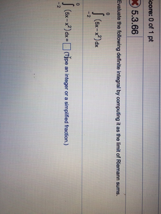 Solved Evaluate the following definite integral by computing | Chegg.com Solved Evaluate the following definite integral by computing | Chegg.com
