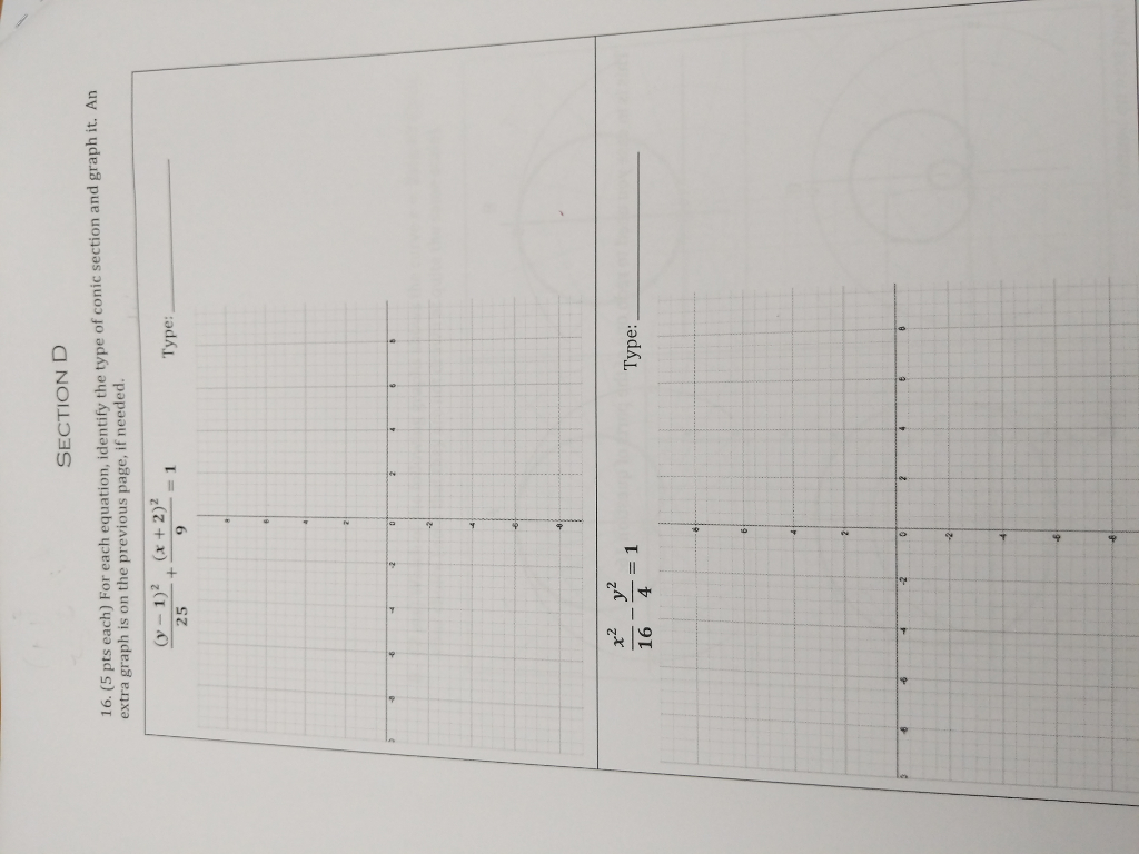 Solved SECTION D 16. (5 pts each) For each equation, | Chegg.com