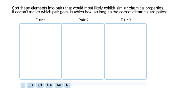 Solved Sort these elements into pairs that would most likely | Chegg.com