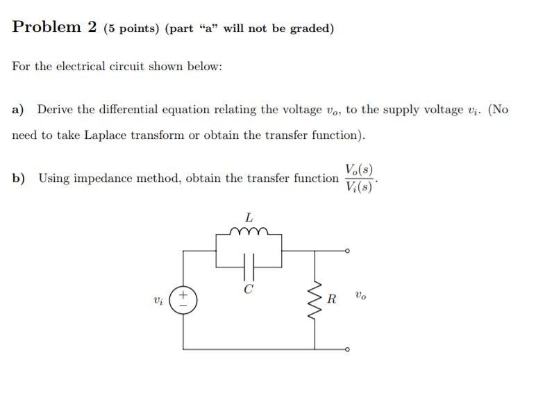 Solved Problem 2 (5 points) (part "a" will not be graded) | Chegg.com