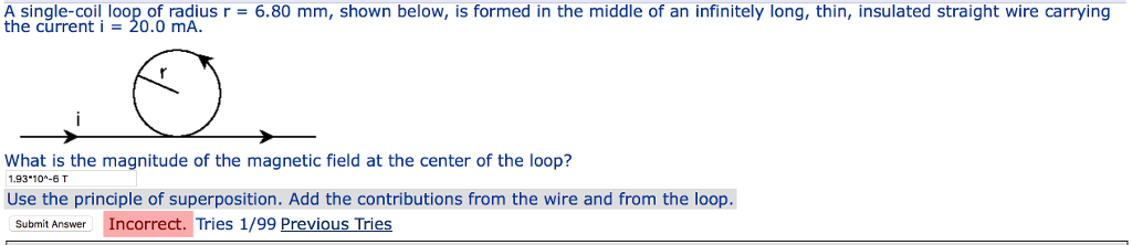 Solved A single-coil loop of radius r 6.80 mm, shown below, | Chegg.com