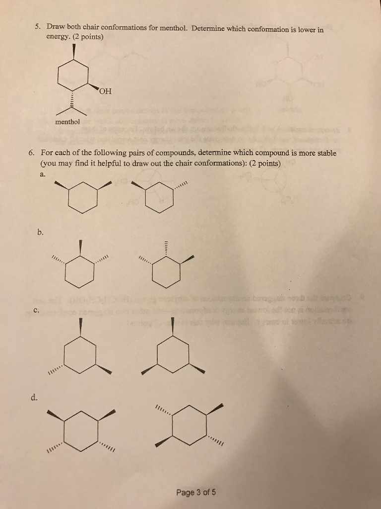 Solved Draw both chair conformations for menthol. Determine | Chegg.com