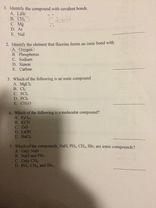 Solved Identify the compound with covalent bonds. LiBr | Chegg.com