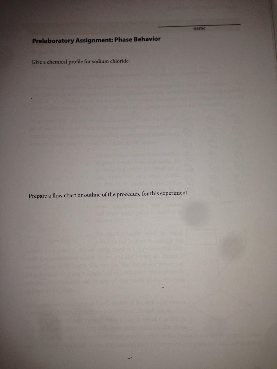Solved Prelaboratory Assignment: Phase Behavior Give a | Chegg.com