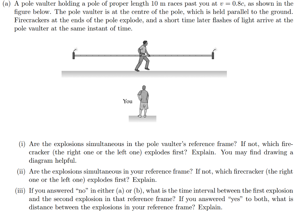 Solved (a) A pole vaulter holding a pole of proper length 10 | Chegg.com