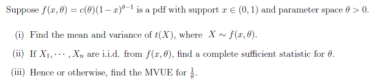 Solved f(x,theta) is an exponential family of the form | Chegg.com
