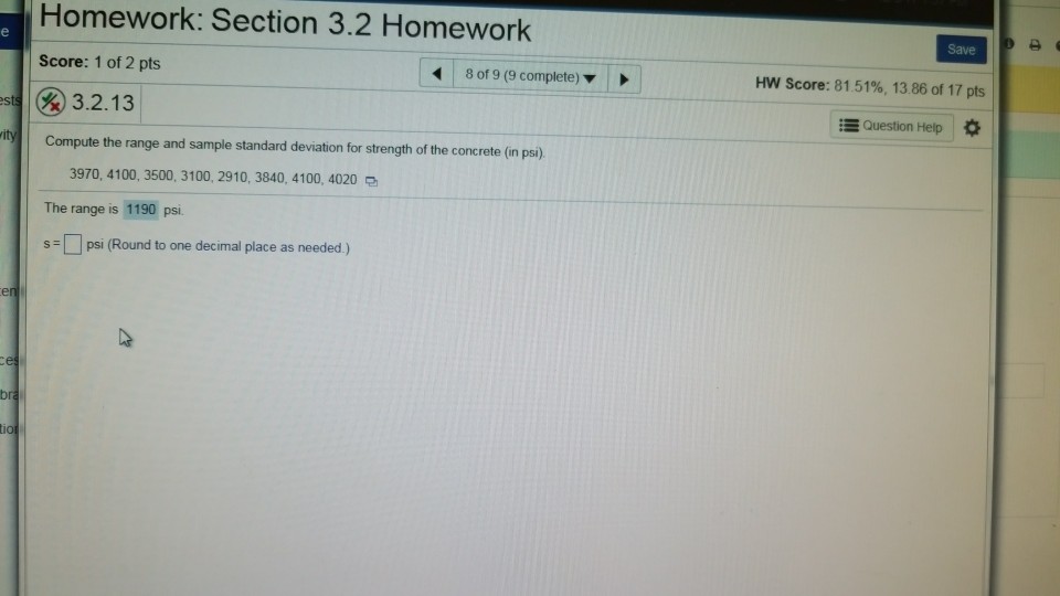 Solved Homework Section 3 2 Homework ら Save Score 1 Of 2