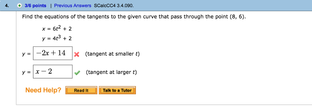 Solved Find the equations of the tangents to the given curve | Chegg.com