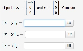 Solved Let x = [] and y = [] Compute ||x-y||1 = | Chegg.com