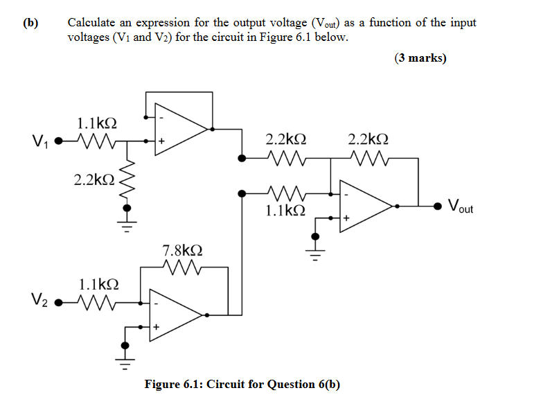 Solved Calculate an expression for the output voltage (Vout) | Chegg.com