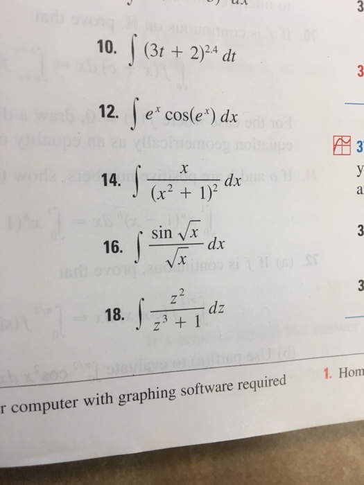 Solved integral (3x+2)^2.4 dt integral e^x cos(e^x) dx | Chegg.com Solved integral (3x+2)^2.4 dt integral e^x cos(e^x) dx | Chegg.com