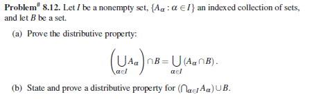 Solved Let I be a nonempty set, {A_alpha: alpha elementof I} | Chegg.com