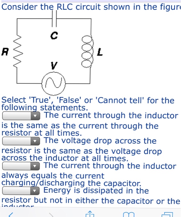 Solved Consider the RLC circuit shown in the figure Select | Chegg.com