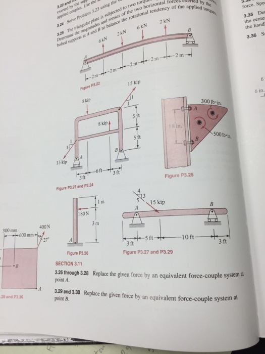 Solved Replace the given force by an equivalent force couple | Chegg.com