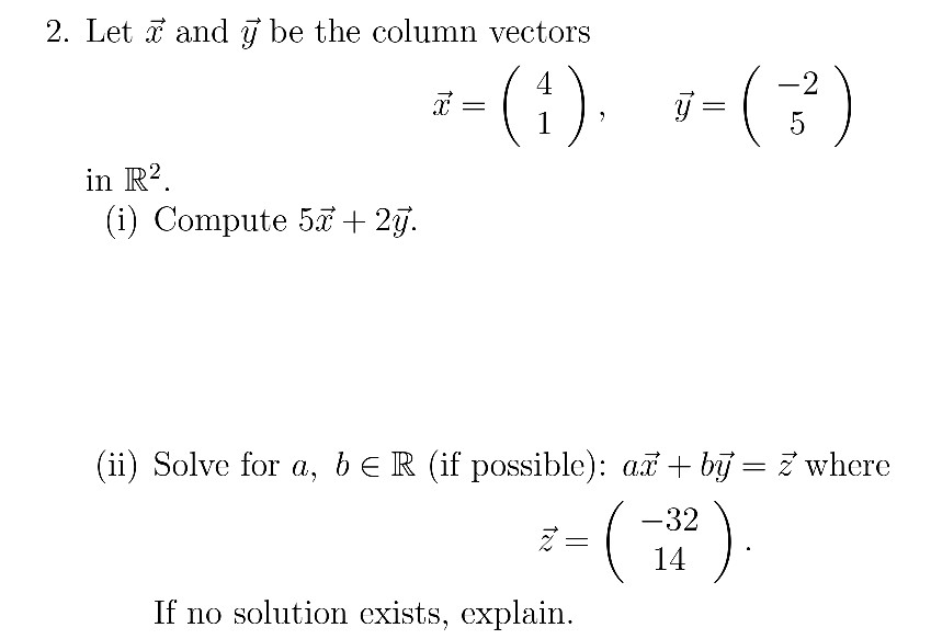 Solved Let x vector and y vector be the column vectors x | Chegg.com
