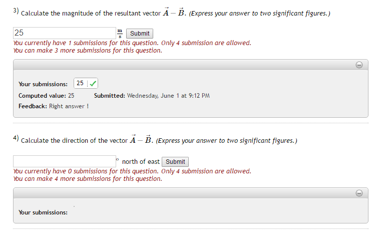 Solved Two velocity vectors are given as follows: vector A = | Chegg.com