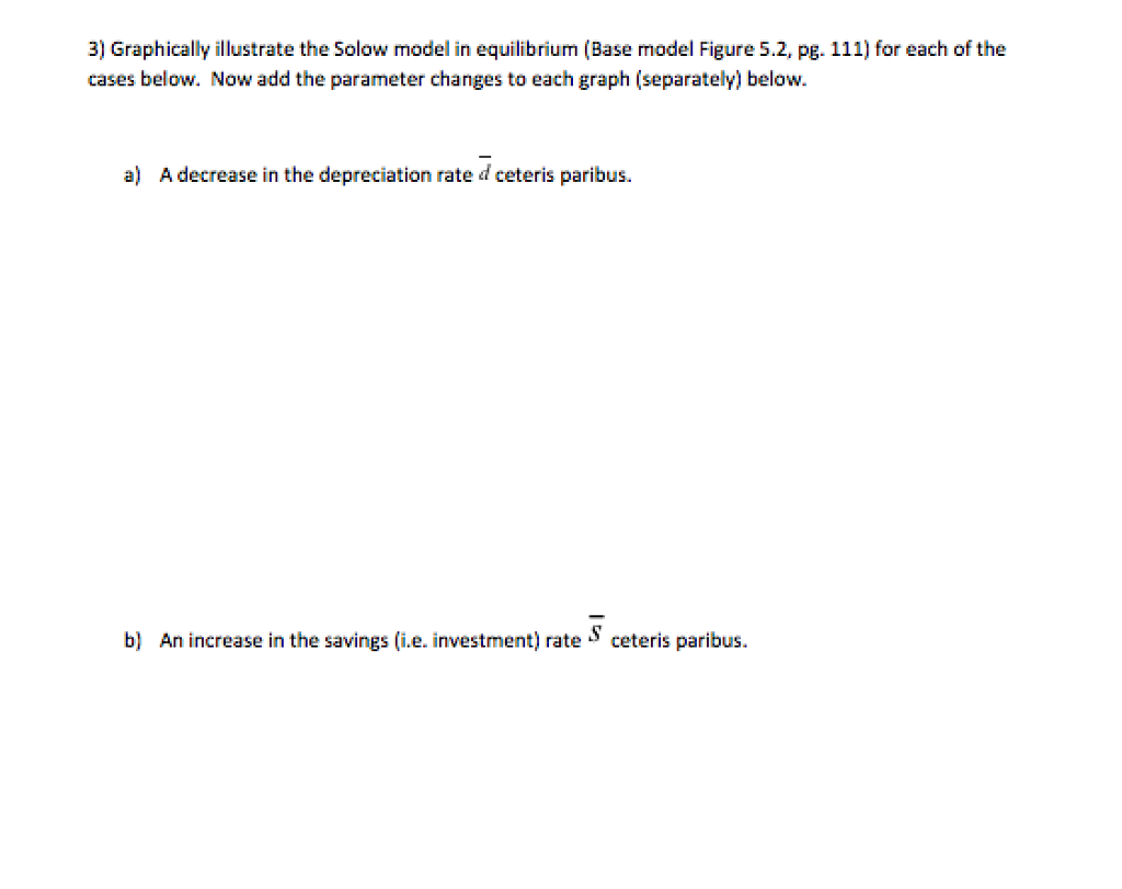 3) Graphically illustrate the Solow model in | Chegg.com