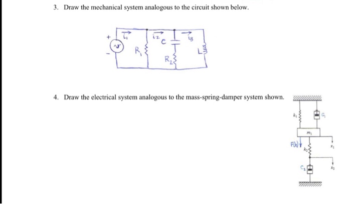 Solved Draw the mechanical system analogous to the circuit | Chegg.com