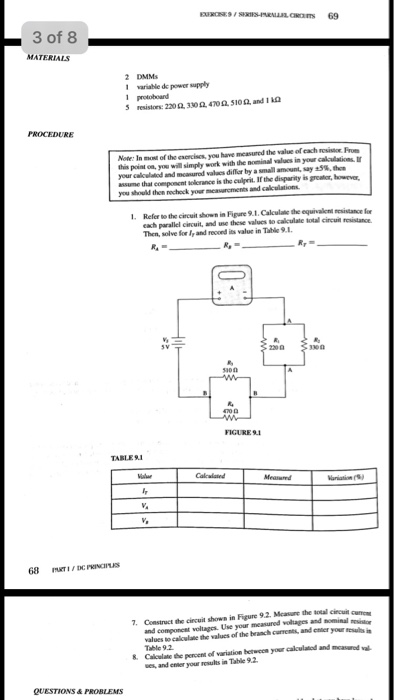 Solved Exercise 9 Series-Parallel Circuits After completing | Chegg.com