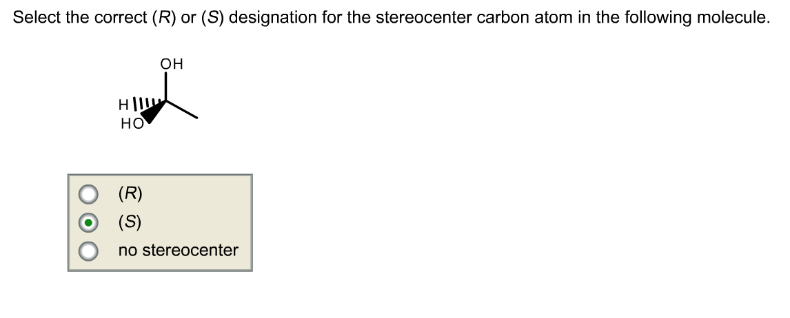 Solved Select the correct (R) or (S) designation for the | Chegg.com