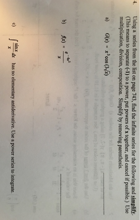 Solved Using a series from the list on page 743, find the | Chegg.com