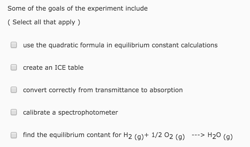 Some of the goals of the experiment include use the | Chegg.com