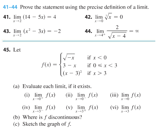 Solved 41-44 Prove the statement using the precise | Chegg.com