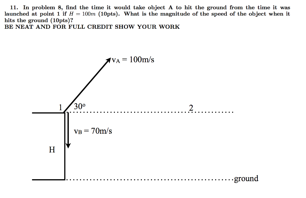 Solved Find the time it would take object A to hit the | Chegg.com