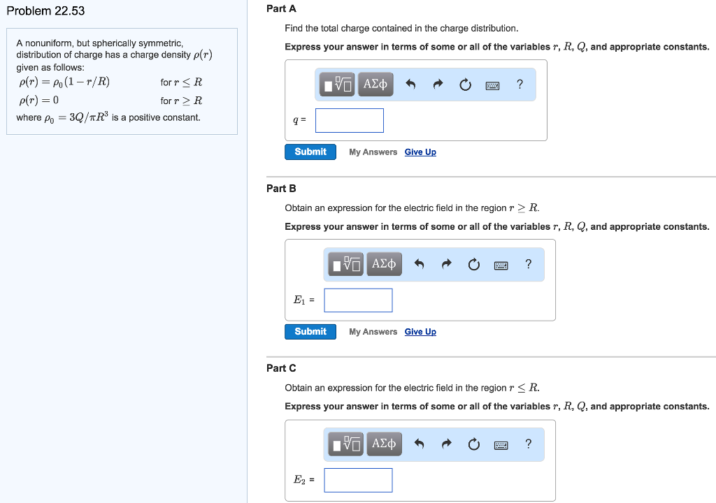 Solved Problem 22.53 Part A Find the total charge contained | Chegg.com