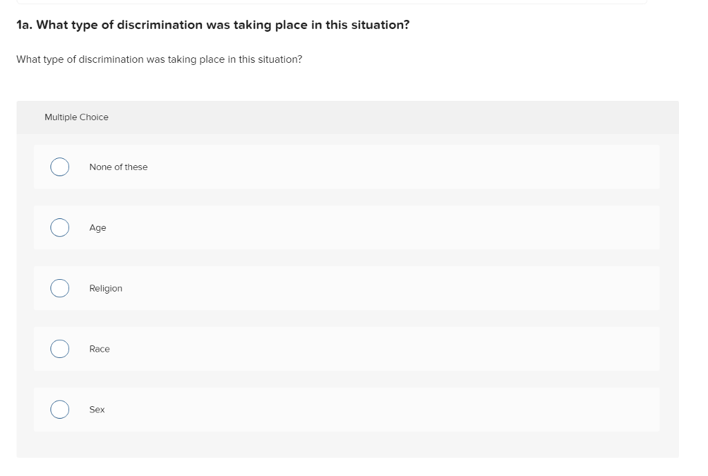 Solved Required information 1. Determining Discrimination | Chegg.com