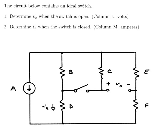 Solved The circuit below contains an ideal switch. | Chegg.com