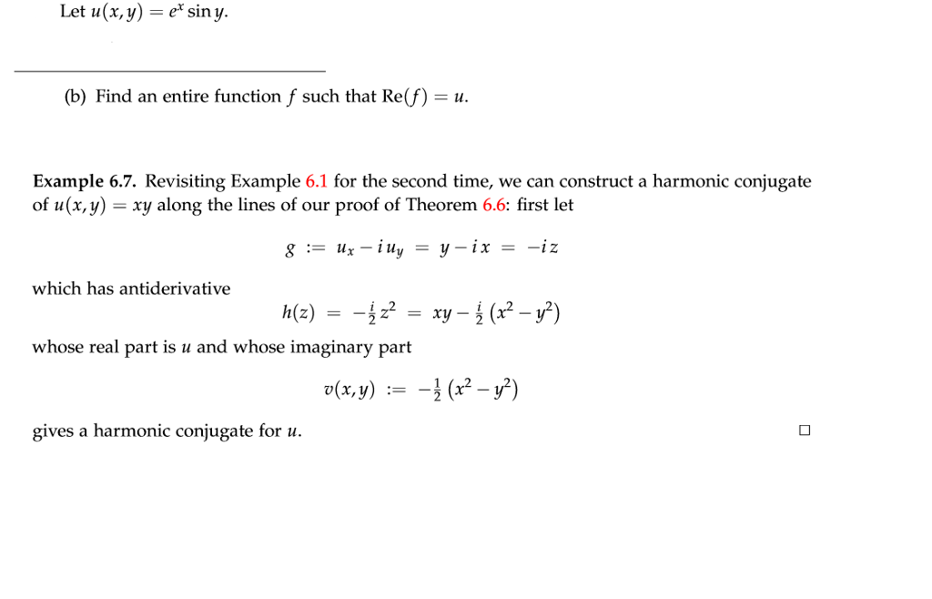 Solved Let u(x, y) e sin y (b) Find an entire function f | Chegg.com