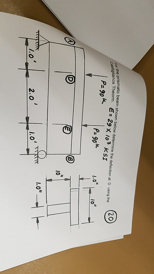 Solved prismatic beam shown below determine the deflection | Chegg.com