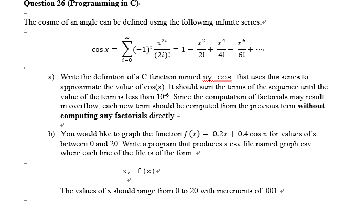 The cosine of an angle can be defined using the | Chegg.com