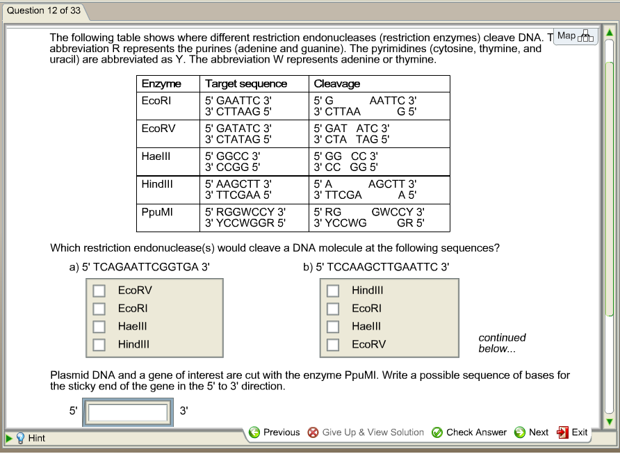 Solved The following table shows where different restriction | Chegg.com