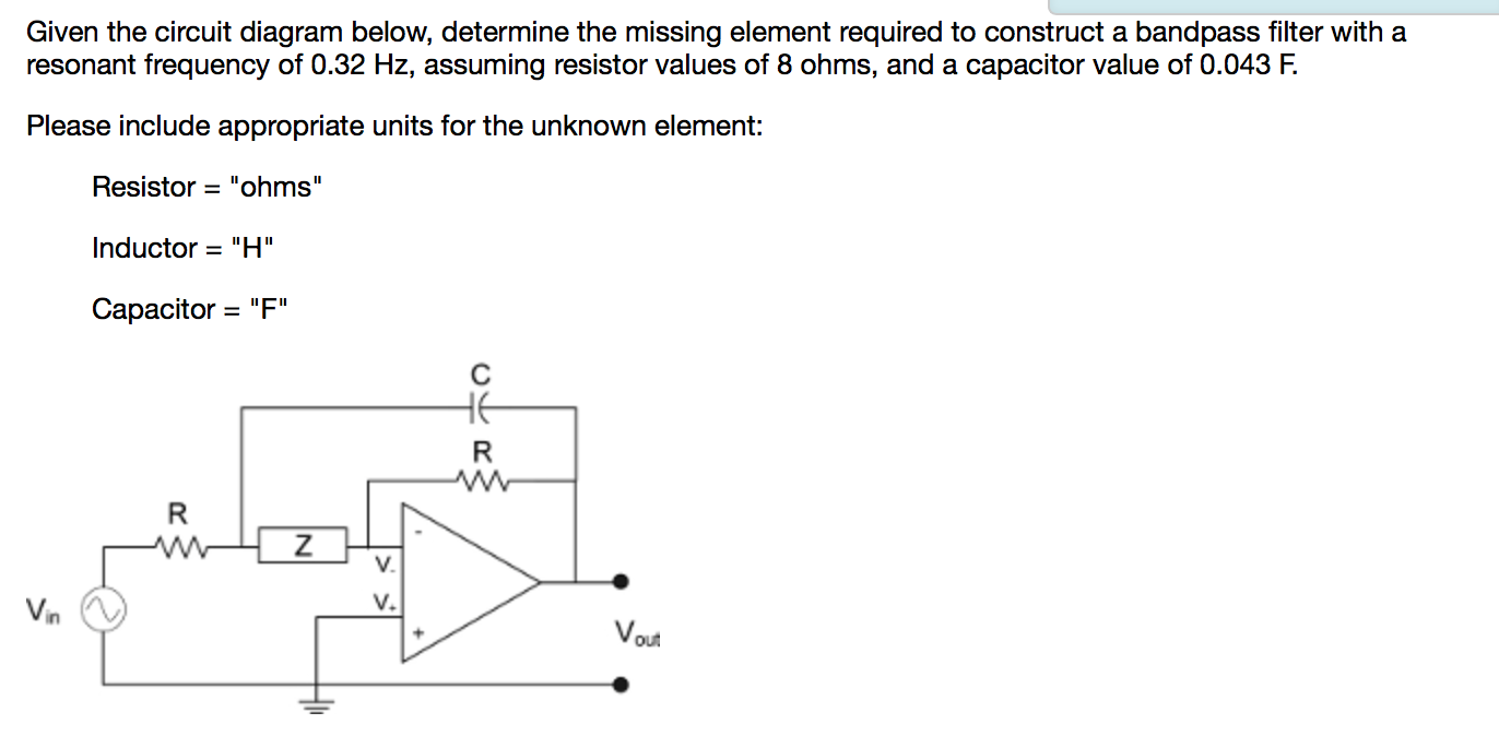 Solved Given the circuit diagram below, determine the | Chegg.com