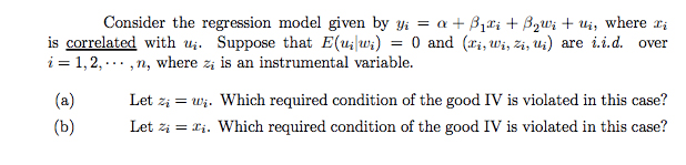 Solved Consider the regression model given by yi = alpha + | Chegg.com