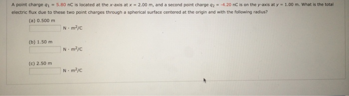 Solved A point charge q1=5.80 nC is located at the x-axis at | Chegg.com