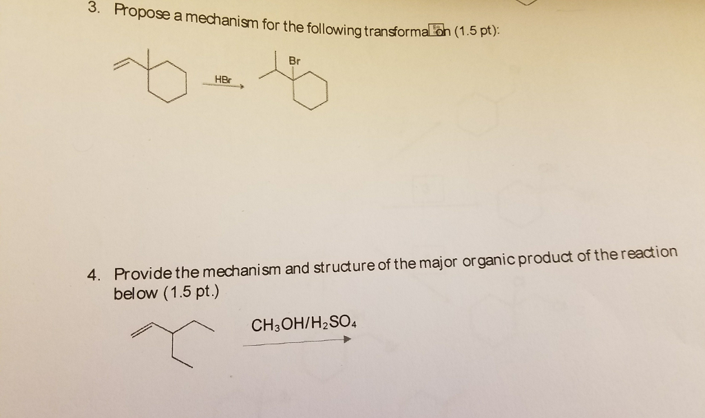 Solved 3. Propose a mechanism for the following transform Br | Chegg.com