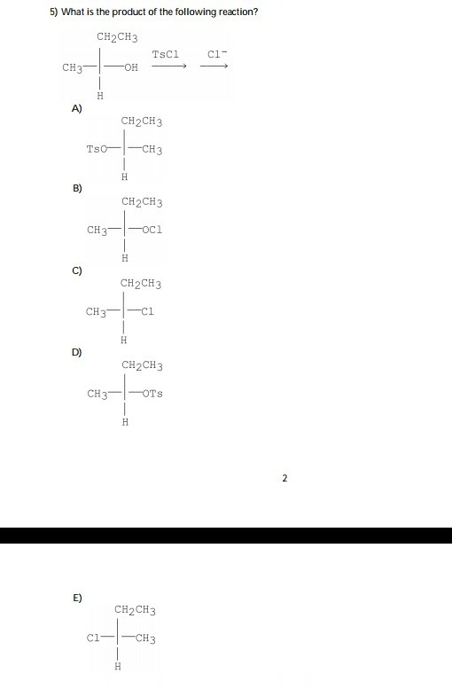Solved 5) What is the product of the following reaction? | Chegg.com