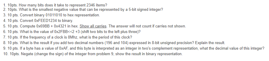 How many bits does it take to represent 2346 items? | Chegg.com