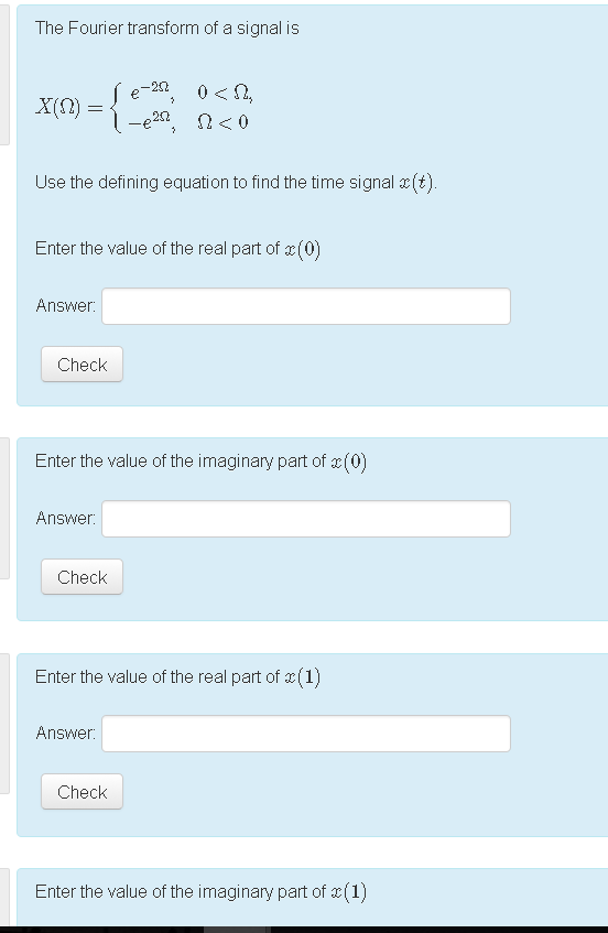 Solved The Fourier transform of a signal is Use the defining | Chegg.com
